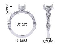 China 6.4mm 18k White Gold Diamond Engagement Ring , Oval Shape Diamond Ring OEM ODM for sale