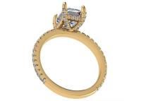China Emerald Cut 18K Rose Gold Ring Wiith 7.58×5.83mm Dimension Natural Diamond OEM for sale