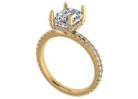 China Emerald Cut 18K Rose Gold Ring Wiith 7.58×5.83mm Dimension Natural Diamond OEM for sale