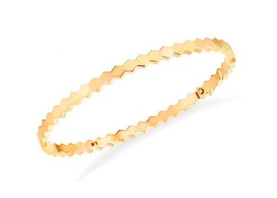 China Hexagon 18k Solid Gold Bangle Bracelet 4mm Width for Engagement OEM for sale