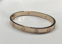 China 0.42ct 38.05g 18K Solid Gold Jewellery Natural Diamond Love Bracelet oDM for sale