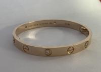 China 0.42ct 38.05g 18K Solid Gold Jewellery Natural Diamond Love Bracelet oDM for sale