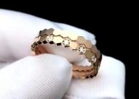 China 12pcs 0.72ct 18K Solid Gold Jewellery , Bee My Love Ring 4mm Width for sale