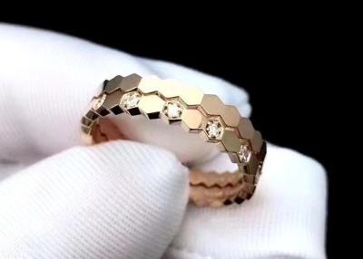 China 12pcs 0.72ct 18K Solid Gold Jewellery , Bee My Love Ring 4mm Width for sale