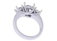China Round Cut 14k Solid Gold Jewellery White Gold Color Plated 2.21g Weight 8.4×5.05mm for sale