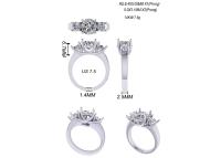 China Round Cut 14k Solid Gold Jewellery White Gold Color Plated 2.21g Weight 8.4×5.05mm for sale