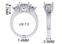 China Round Cut 14k Solid Gold Jewellery White Gold Color Plated 2.21g Weight 8.4×5.05mm for sale