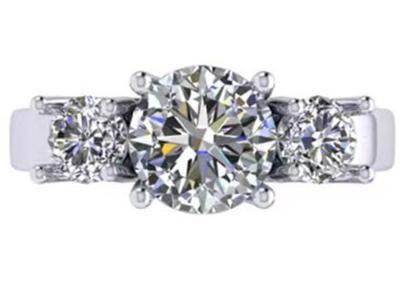 China Round Cut 14k Solid Gold Jewellery White Gold Color Plated 2.21g Weight 8.4×5.05mm for sale