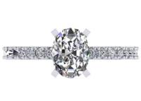 China Round Cut 1.5 Carat Oval Diamond Ring 2.45g Weight OV8×6MM Size For Engagement for sale