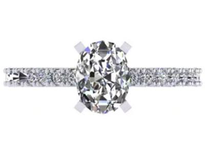 China Round Cut 1.5 Carat Oval Diamond Ring 2.45g Weight OV8×6MM Size For Engagement for sale
