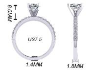 China Round Cut 1.5 Carat Oval Diamond Ring 2.45g Weight OV8×6MM Size For Engagement for sale