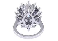 China 1.5ct 49pcs Classic Halo Diamond Engagement Ring White Gold Color Plated ODM for sale