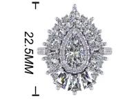 China 1.5ct 49pcs Classic Halo Diamond Engagement Ring White Gold Color Plated ODM for sale