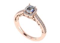 China 0.8ct 14K Solid Gold Jewellery , rose gold engagement ring set RA5.6×4.5MM for sale