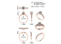 China 0.8ct 14K Solid Gold Jewellery , rose gold engagement ring set RA5.6×4.5MM for sale