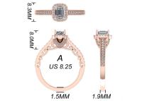 China 0.8ct 14K Solid Gold Jewellery , rose gold engagement ring set RA5.6×4.5MM for sale