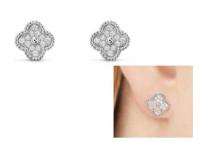 China 0.24ct 18k Gold Diamond Earrings , 10mm Diamond Ear Studs 2.37g Weight for sale
