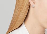 China 0.24ct 18k Gold Diamond Earrings , 10mm Diamond Ear Studs 2.37g Weight for sale