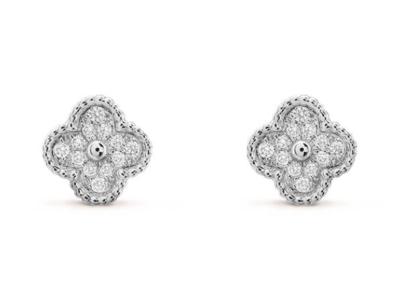 China 0.24ct 18k Gold Diamond Earrings , 10mm Diamond Ear Studs 2.37g Weight for sale