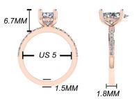 China Pear Cut 18k Rose Gold Wedding Ring 10.67x7.23x4.1mm for Engagement for sale