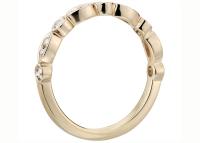 China Half Eternity 14K Yellow Gold Band Ring Fancy Cut G-H VS1 0.28ct Claw Setting for sale