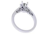 China Claw Setting 18k White Gold Wedding Ring , GIA 5.35mm Round Brilliant Cut Diamond Ring for sale