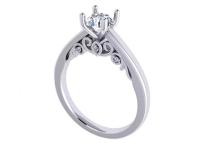China Claw Setting 18k White Gold Wedding Ring , GIA 5.35mm Round Brilliant Cut Diamond Ring for sale