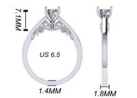 China Claw Setting 18k White Gold Wedding Ring , GIA 5.35mm Round Brilliant Cut Diamond Ring for sale