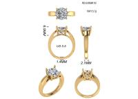 China Hand setting 14K Solid Gold Jewellery , Round Cut 2.7ct Natural Solitaire Diamond Rings for sale