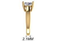 China Hand setting 14K Solid Gold Jewellery , Round Cut 2.7ct Natural Solitaire Diamond Rings for sale