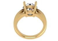 China Hand setting 14K Solid Gold Jewellery , Round Cut 2.7ct Natural Solitaire Diamond Rings for sale