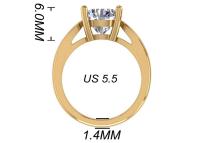 China Hand setting 14K Solid Gold Jewellery , Round Cut 2.7ct Natural Solitaire Diamond Rings for sale
