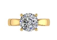 China Hand setting 14K Solid Gold Jewellery , Round Cut 2.7ct Natural Solitaire Diamond Rings for sale