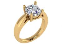 China Hand setting 14K Solid Gold Jewellery , Round Cut 2.7ct Natural Solitaire Diamond Rings for sale