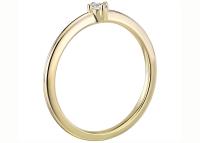 China Solitaire Stone 14K Yellow Gold Jewelry Ring 0.1ct Claw Setting Type VS1 Clarity grade for sale