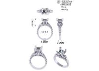 China Moissanite Diamond Gemstone Promise Rings 14K Gold Princess Cut for sale