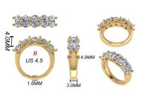 China Oval Brilliant Cut 18k Yellow Gold Engagement Ring 6.43x 4.7x3.03mm ODM for sale