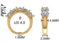China Oval Brilliant Cut 18k Yellow Gold Engagement Ring 6.43x 4.7x3.03mm ODM for sale