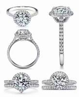 China Round Cut 14K Solid Gold Jewellery , 49pcs Diamond Engagement Ring Sets for sale