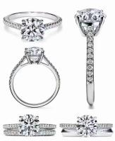 China 38pcs Natural Diamond Engagement Ring Settings Round Cut 1.2ct RD7MM for sale