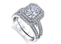 China 1.2ct Diamond Engagement Wedding Rings 5x7mm Dimension Emerald Cut for sale