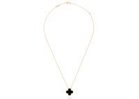 China Black Onyx 18k Solid Gold Necklace 10mm Size Prong Setting Type for sale