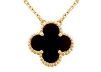 China Black Onyx 18k Solid Gold Necklace 10mm Size Prong Setting Type for sale