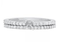 China 0.52ct Semi Mount Engagement Rings , SI Diamonds 18k White Gold Rings For Bridal for sale