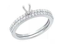China 0.52ct Semi Mount Engagement Rings , SI Diamonds 18k White Gold Rings For Bridal for sale
