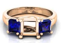 China Blue Sapphire Semi Mount Jewelry Square Cut 6×6mm OEM ODM for sale