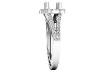 China 0.9ct Oval Semi Mount Jewelry Ring18K White Gold Material Prong setting Type for sale