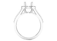China 0.9ct Oval Semi Mount Jewelry Ring18K White Gold Material Prong setting Type for sale