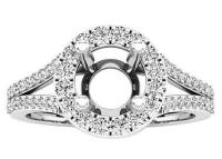 China 0.9ct Oval Semi Mount Jewelry Ring18K White Gold Material Prong setting Type for sale