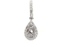 China Pear Cut White Diamond Pendant Semi Mount 5x7mm 3.0g Weight for sale